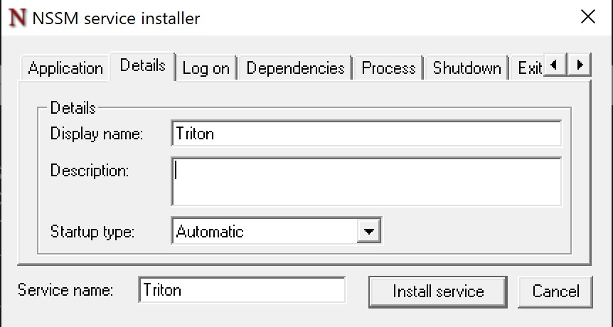 将Triton设置为系统服务 | 赛诺梵工业云平台文档系统