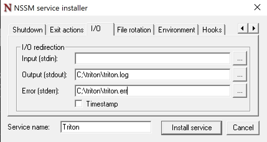 将Triton设置为系统服务 | 赛诺梵工业云平台文档系统